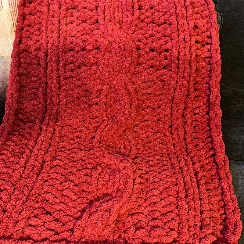 Hand Knit Throw - Etsy