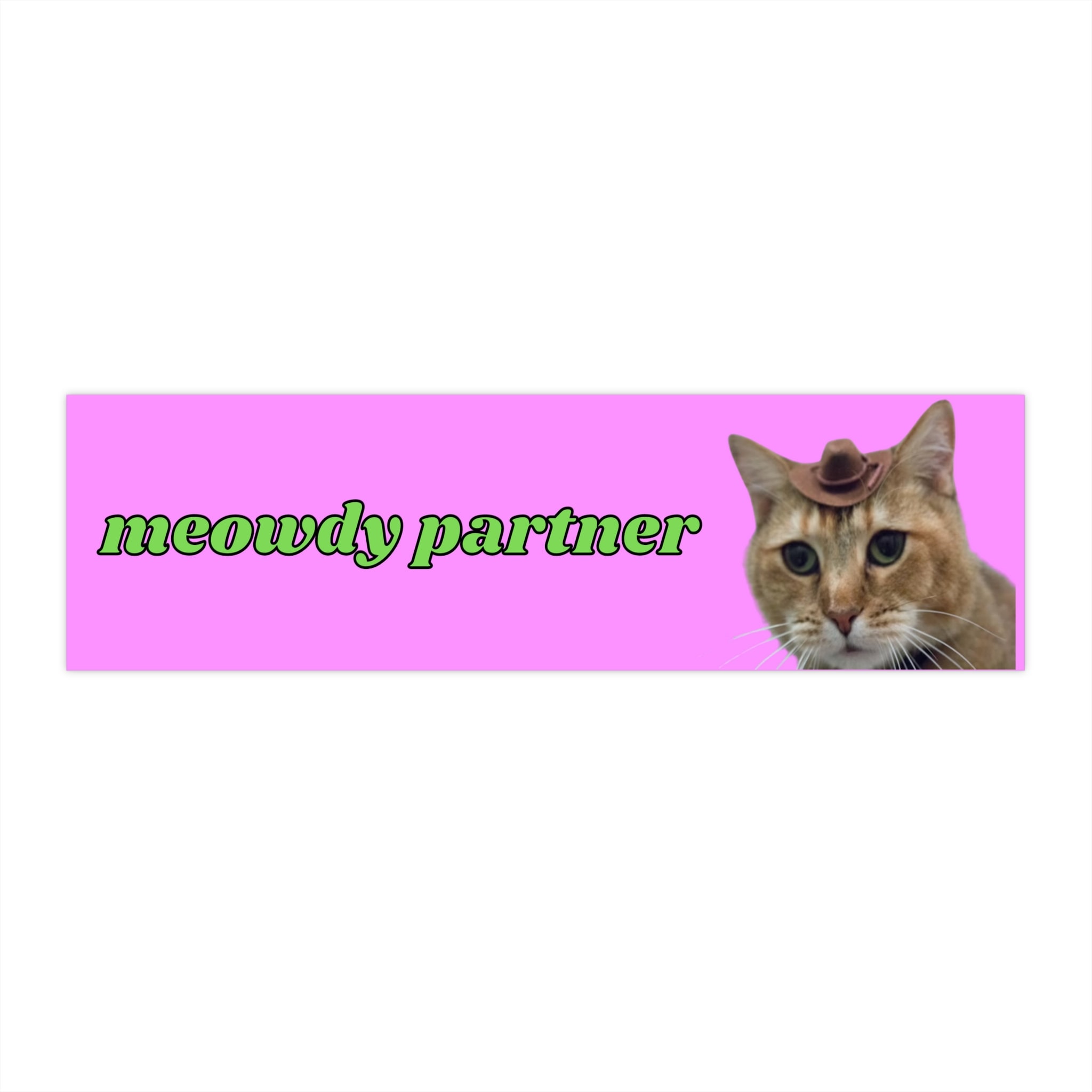 Meowdy Partner Cat Bumper Sticker Cowboy Cat Laptop - Etsy