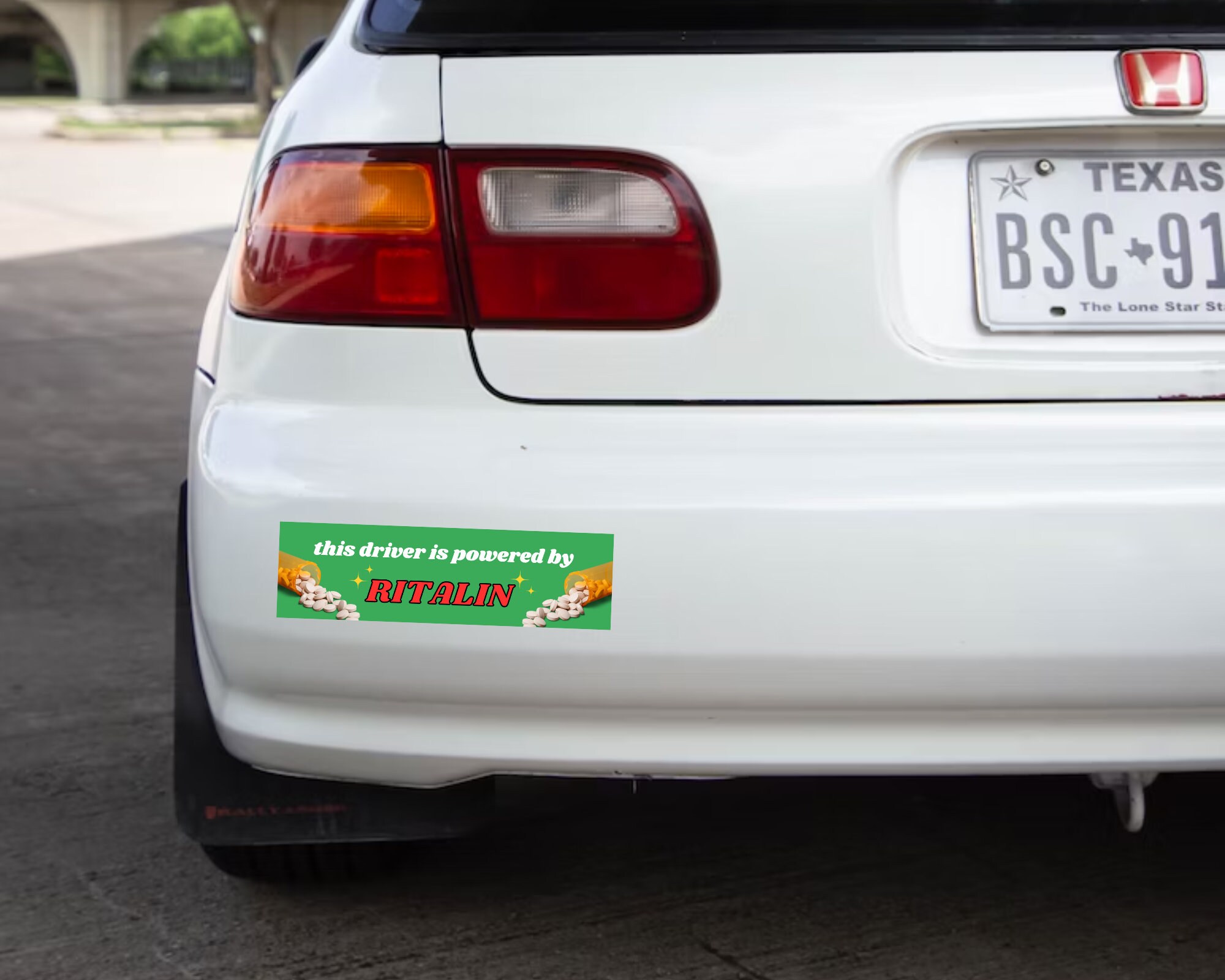 This Driver is Powered by Ritalin | Ritalin Bumper Sticker | ADHD ...