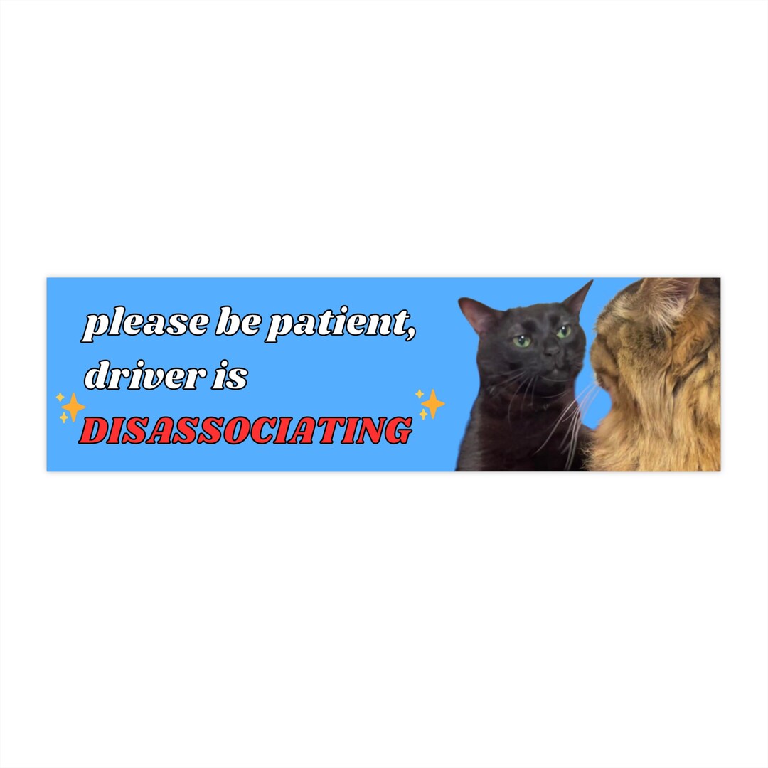 Please Be Patient, Driver is Disassociating | Cat Bumper Sticker ...