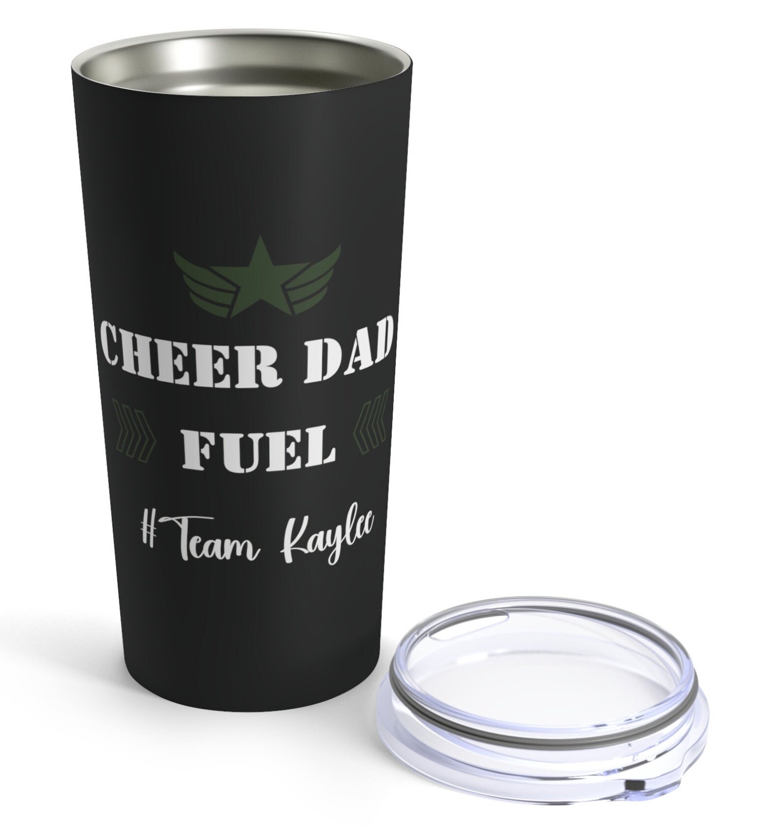 Custom Cheer Dad Tumbler Black, Cheer Dad Mug, Cheer Dad Travel Cup ...