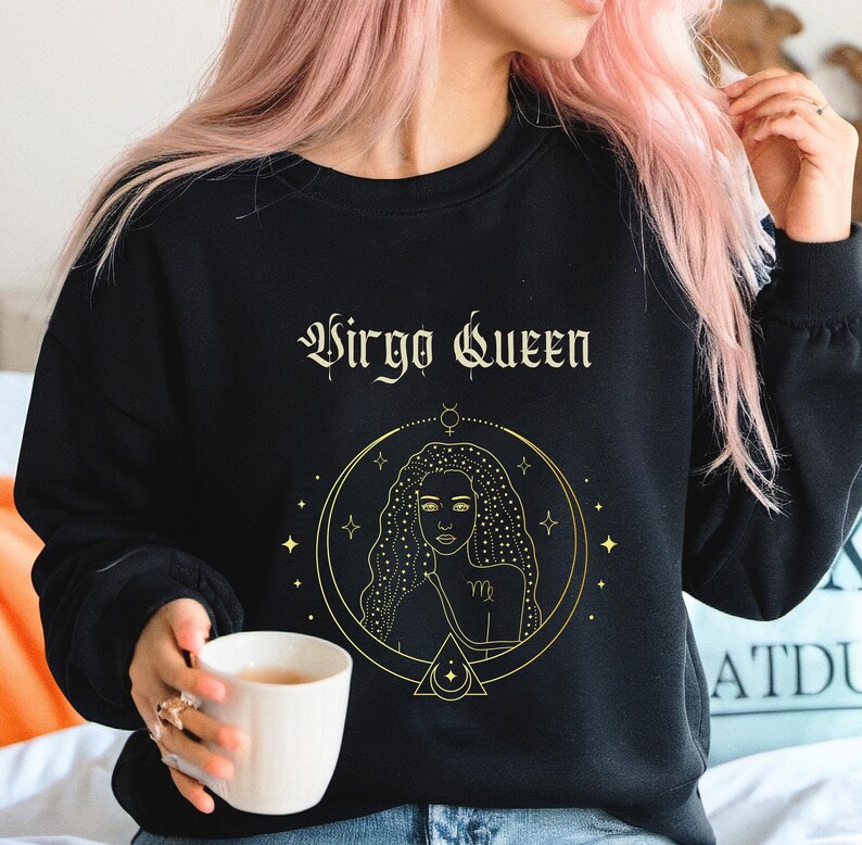 Virgo Queen Sweatshirt, Virgo Symbol Shirt, Virgo Clothing, Astrology ...