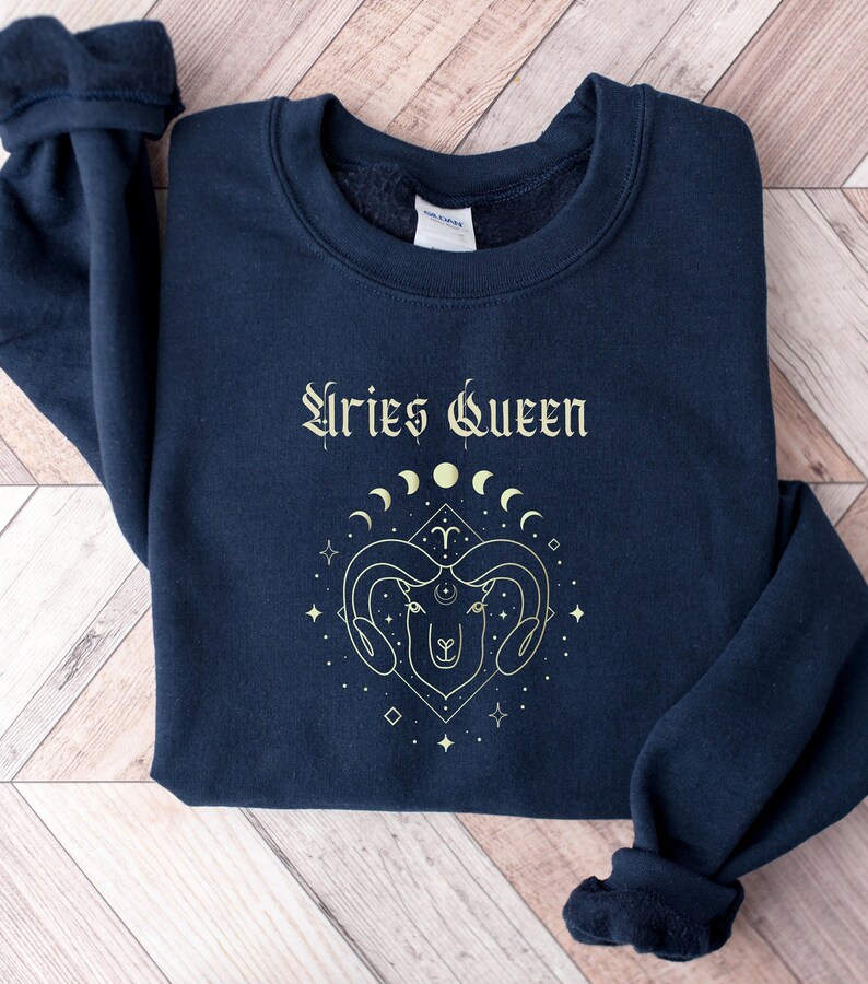 Aries Queen Sweatshirt, Aries Symbol Shirt, Aries Clothing, Astrology ...