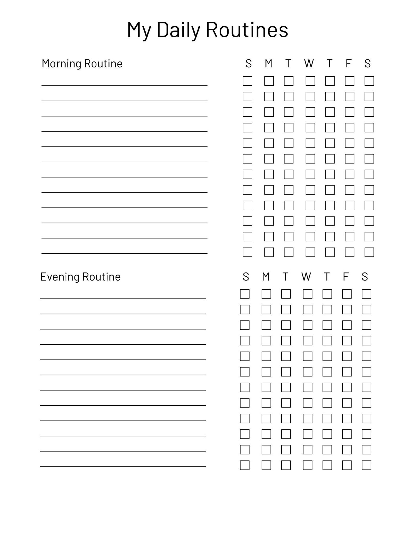 Morning Evening Routine Checklist - Etsy