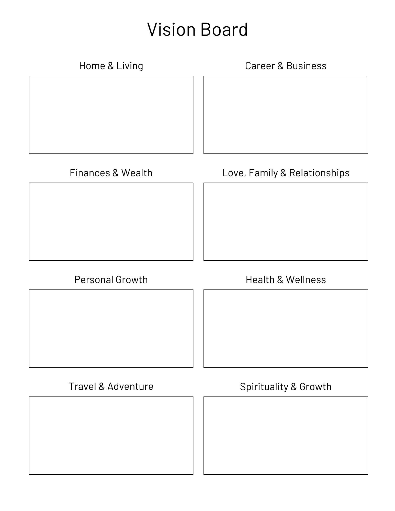 Vision Board Template - Etsy