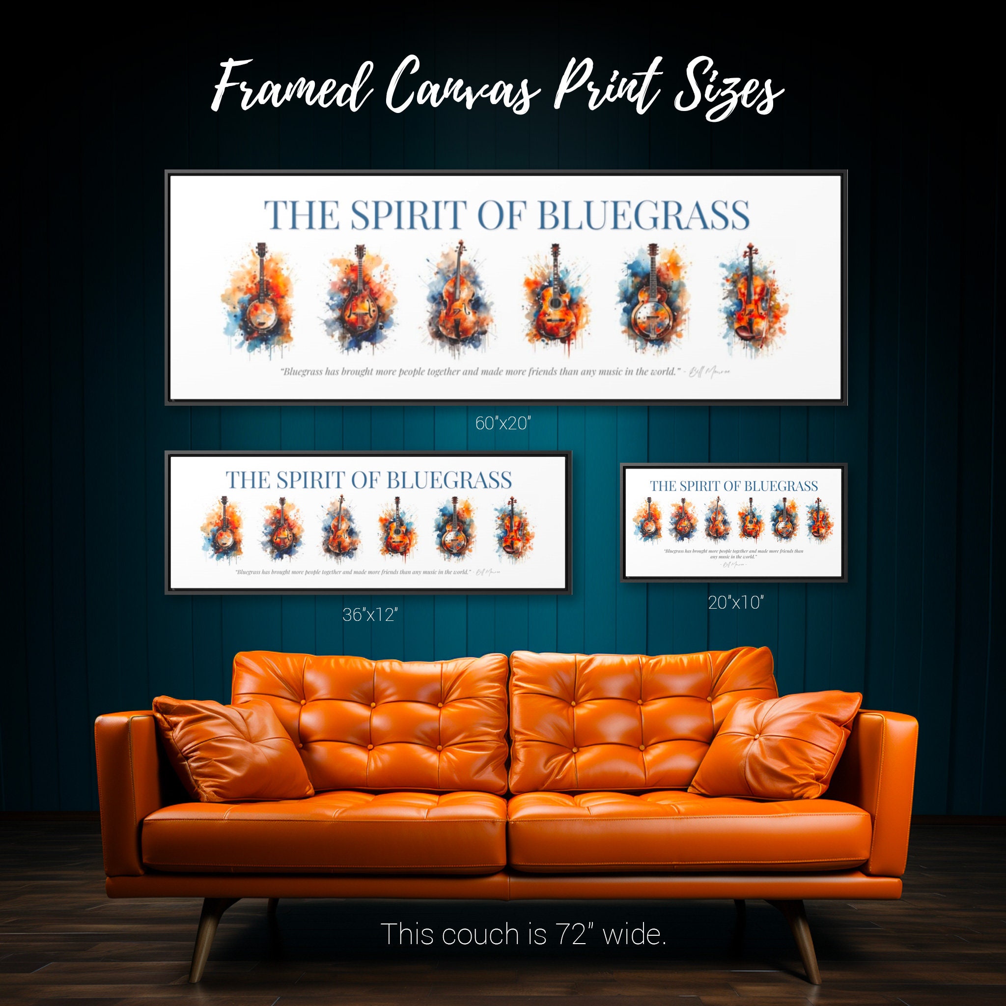 The Spirit of Bluegrass Framed Wall Decor, Personalized Music Print ...