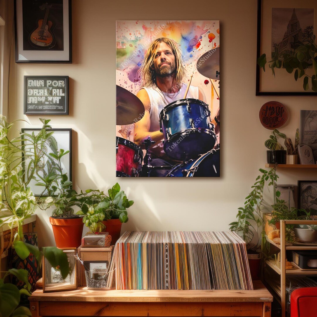Taylor Hawkins Canvas Wall Art Foo Fighters Fan Art Gift for - Etsy