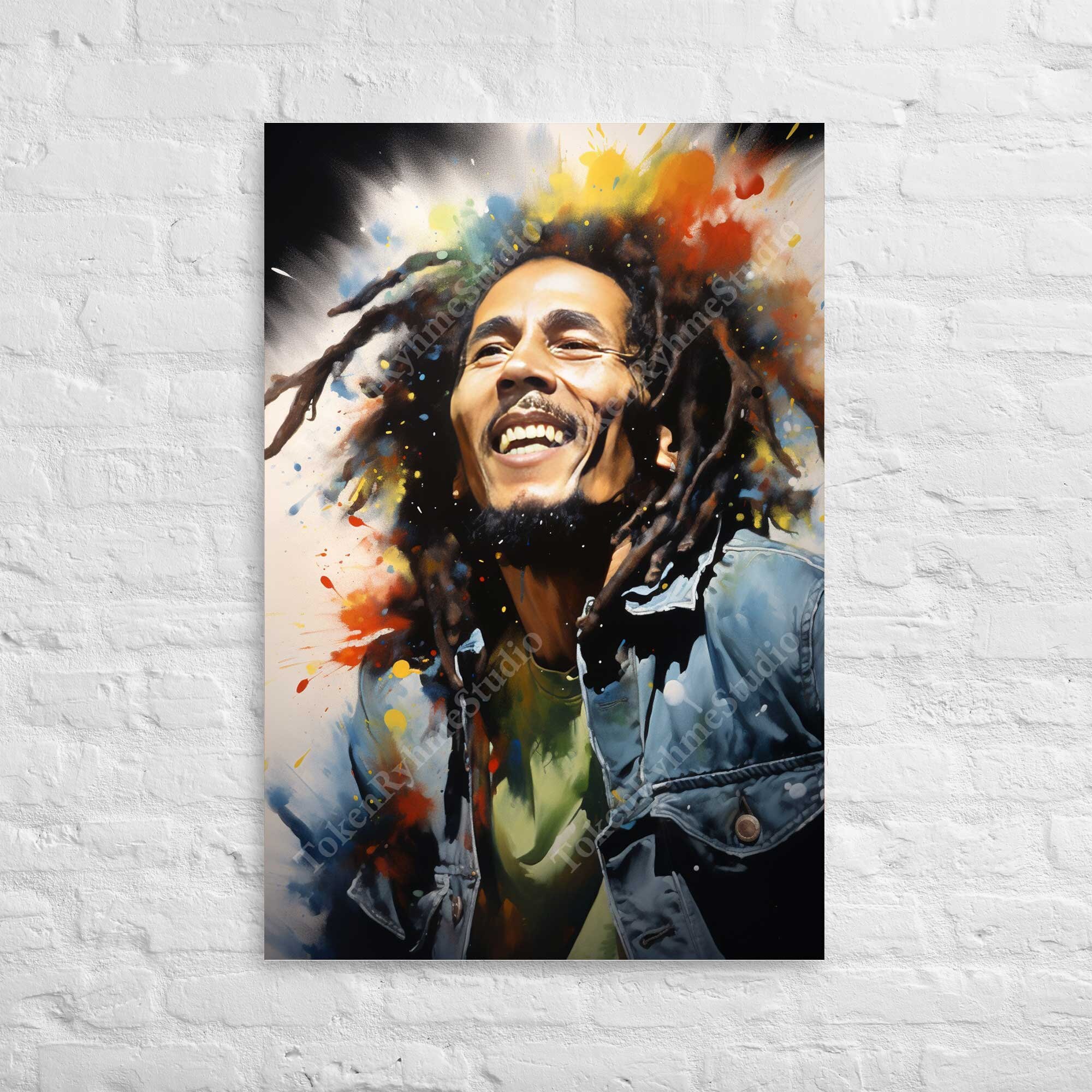 Bob Marley Canvas Print, Reggae Art, Psychedelic, Home Decor, Music ...
