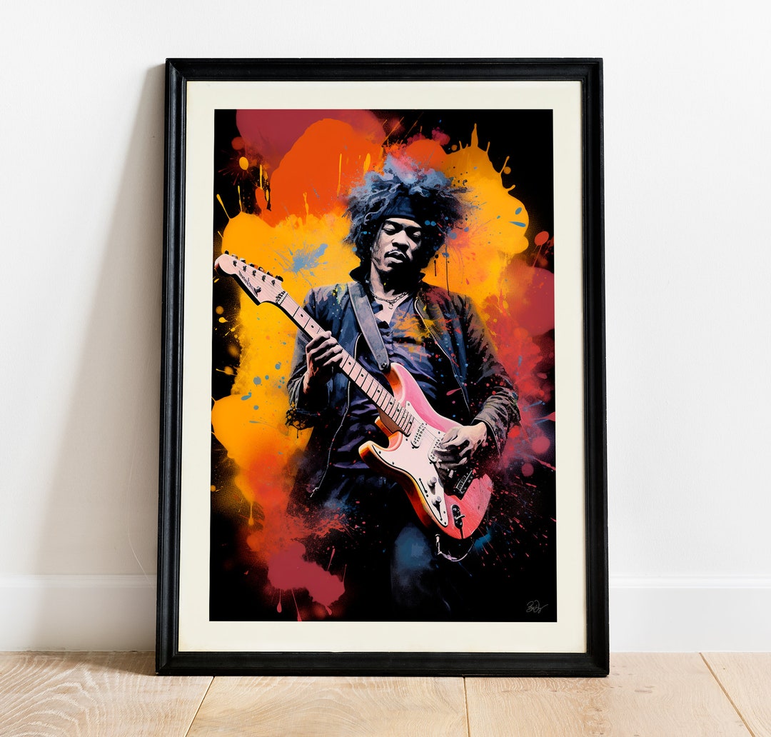 Jimi Hendrix Poster : Splatter Series - Etsy