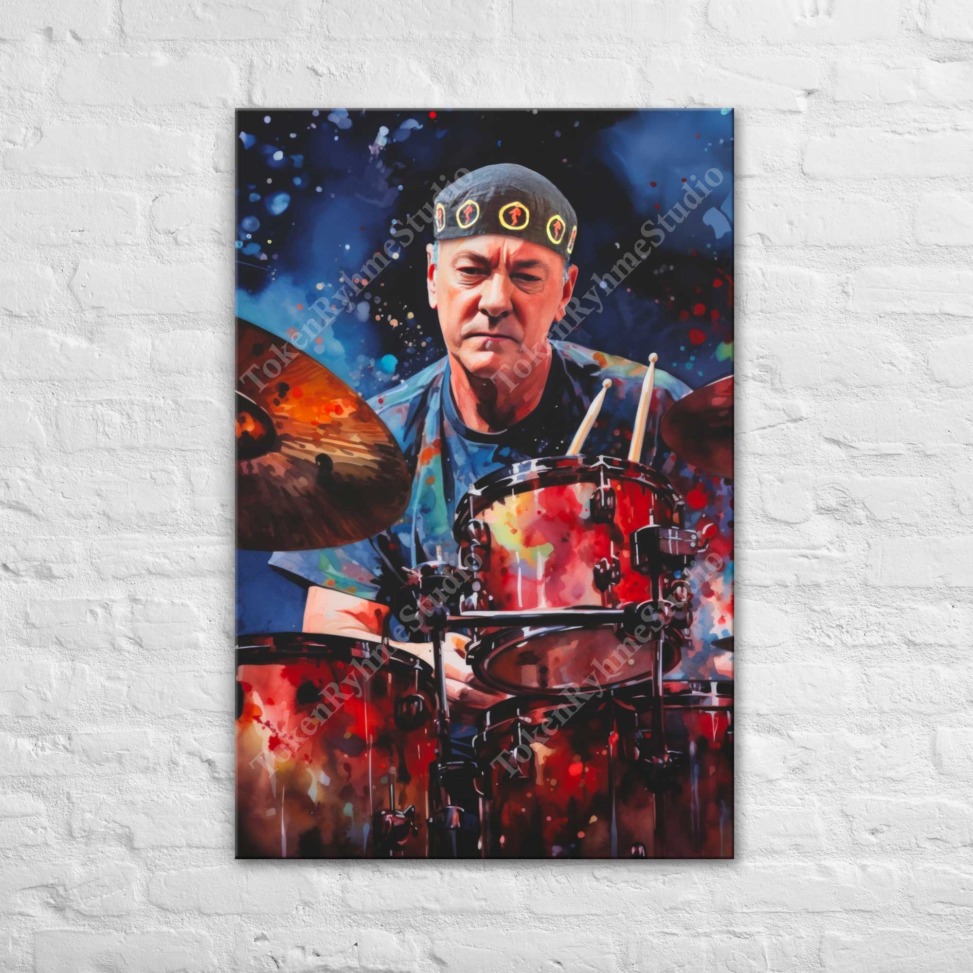 Neil Peart Canvas Wall Art, Gift for Neil Peart Fan, Gift for Rush Fan, Rush Fan Art, Rock Music ...