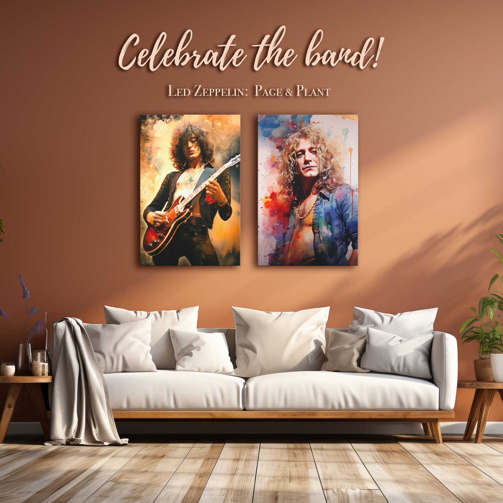Jimmy Page Canvas Wall Art, Gift for Led Zeppelin Fan, Jimmy Page Fan ...