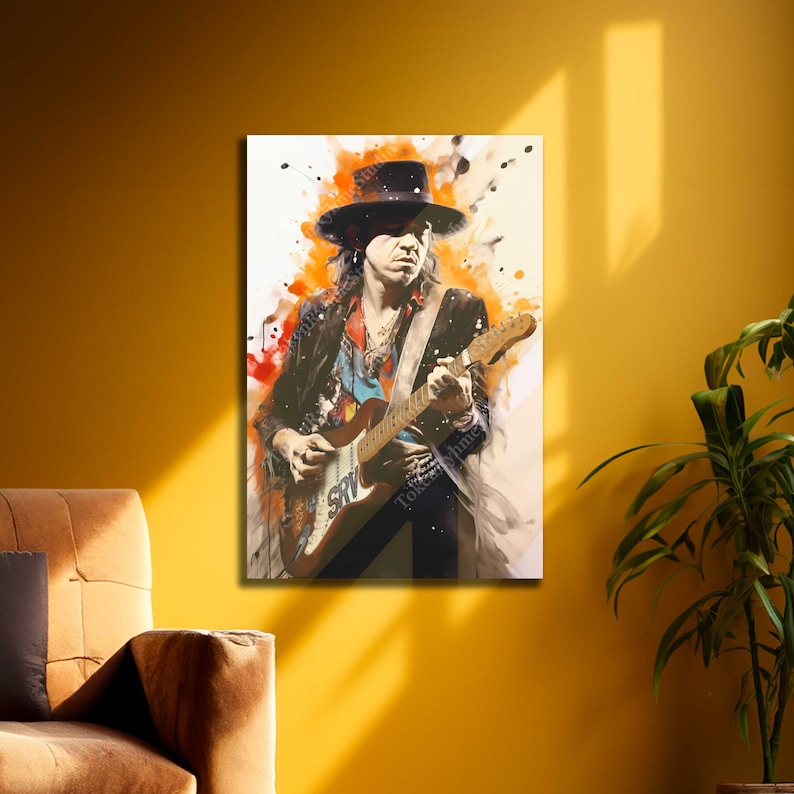 Stevie Ray Vaughan Canvas Print, Abstract Watercolor, Psychedelic, Home ...