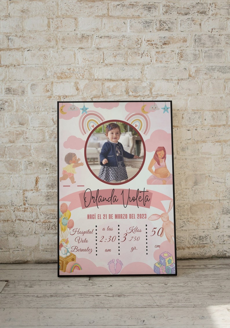 Cuadro Personalizado De Bebes, Nacimiento De Bebes. - Etsy