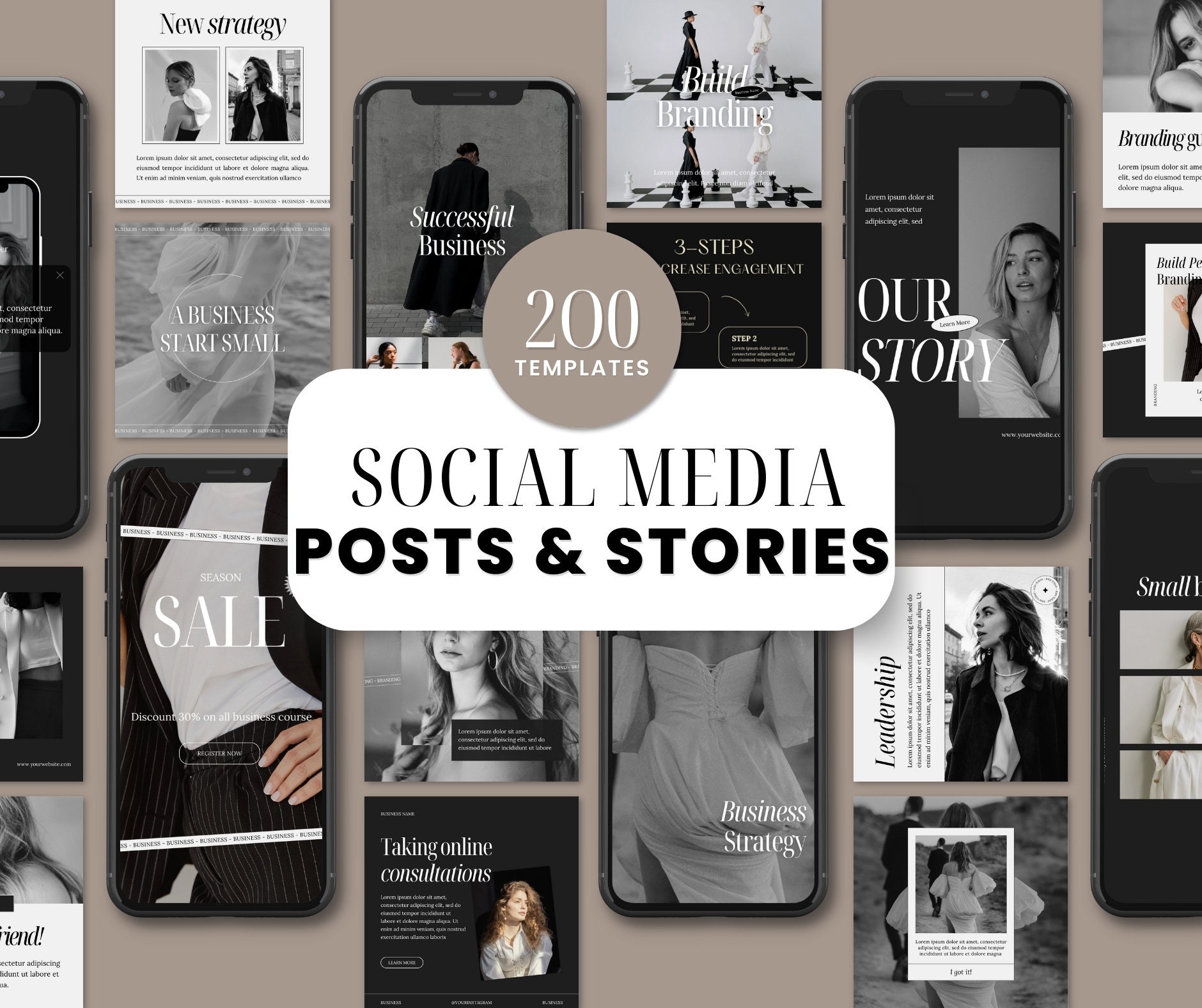 200 SOCIAL MEDIA Post & Stories Templates Instagram Templates - Etsy