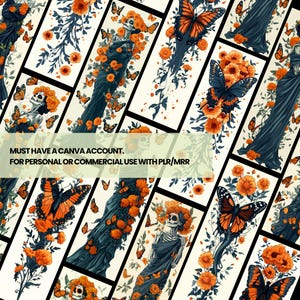 CANVA Printable BOOKMARKS Day of the Dead Theme Dia De Los Muertos ...