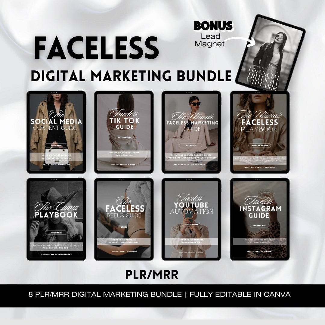 FACELESS DIGITAL MARKETING Bundle / Guides Templates for Digital ...