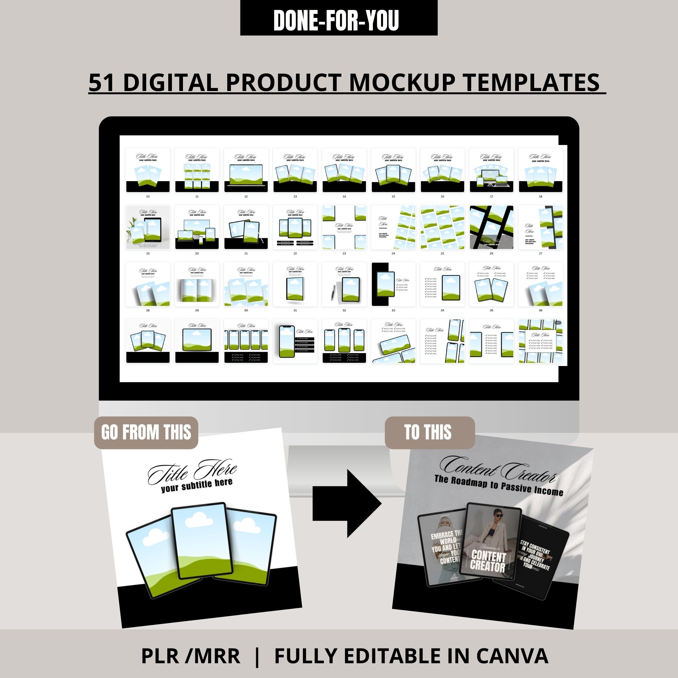 DIGITAL PRODUCTS MOCKUPS Template Bundle for Selling Digital Products ...