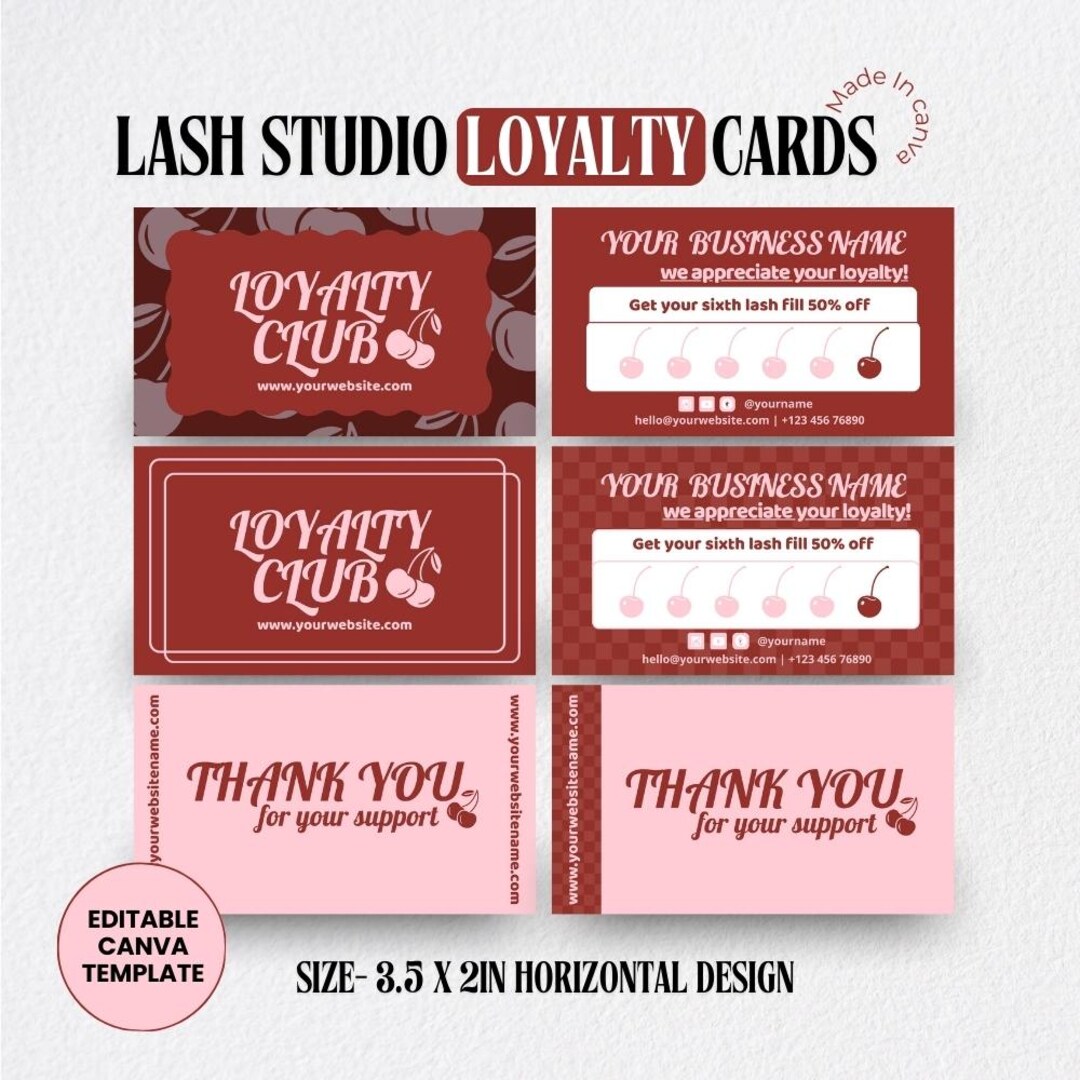 Lash Loyalty Card Template: Editable Beauty Salon Reward Cards (canva ...