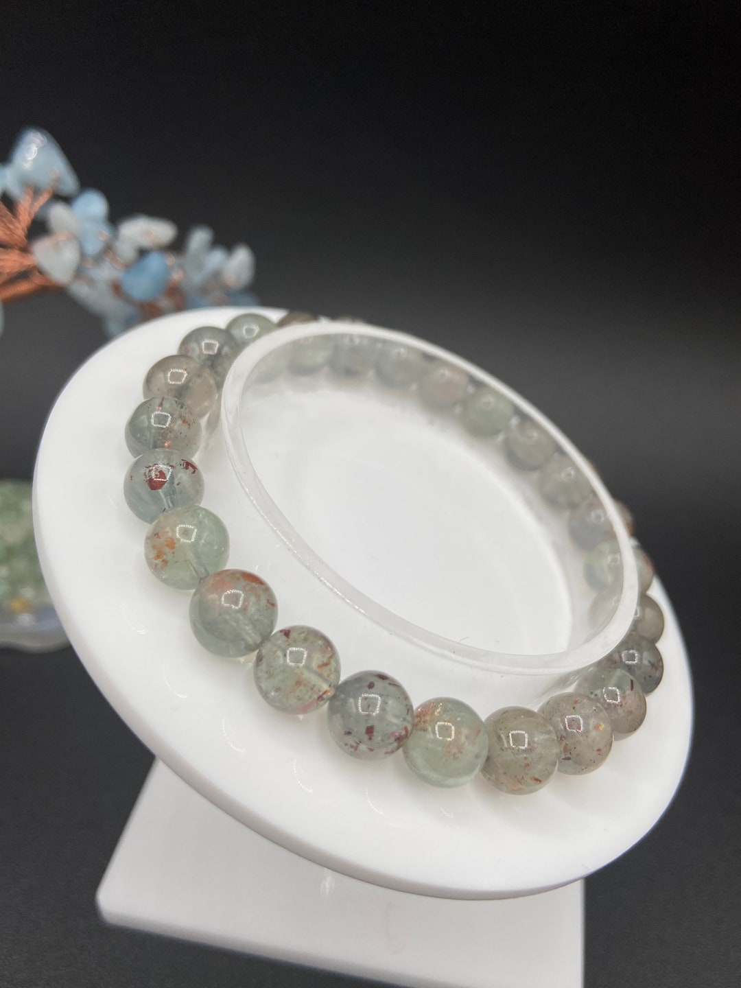 RARE Green Arusha Sunstone Crystal Bracelet Translucent / 7 MM / 6.5 ...