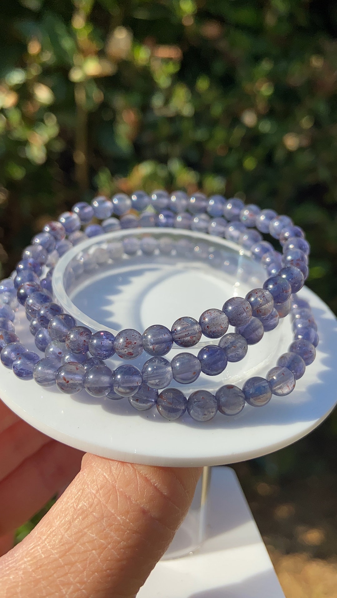 High Quality Sparkly Iolite With Sunstone Inclusion Crystal Bracelet ...