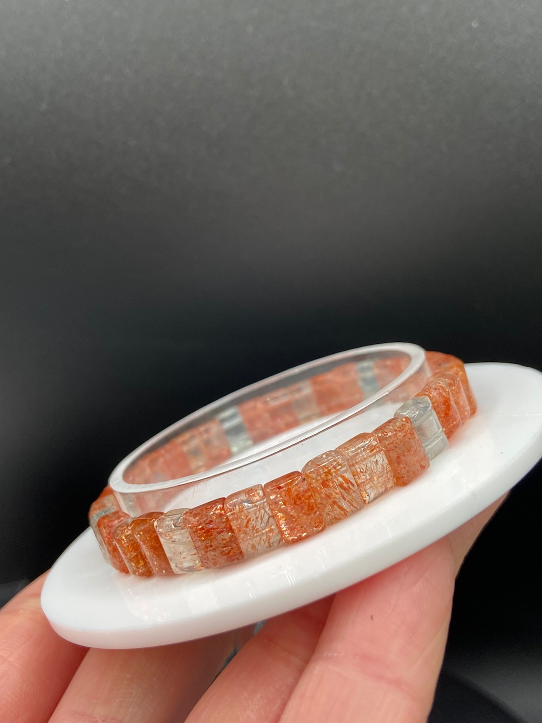 High Quality Arusha Sunstone Soft Crystal Bangle Translucent / 7 MM / 6 ...