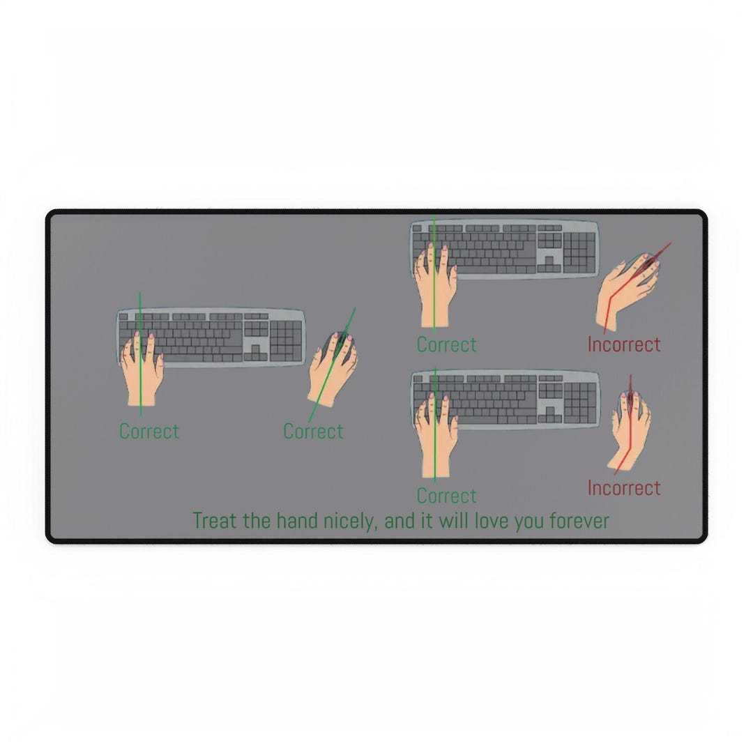 Keyboard Hand Position Guide Desk Mat | Ergonomic Desk Mat - Etsy