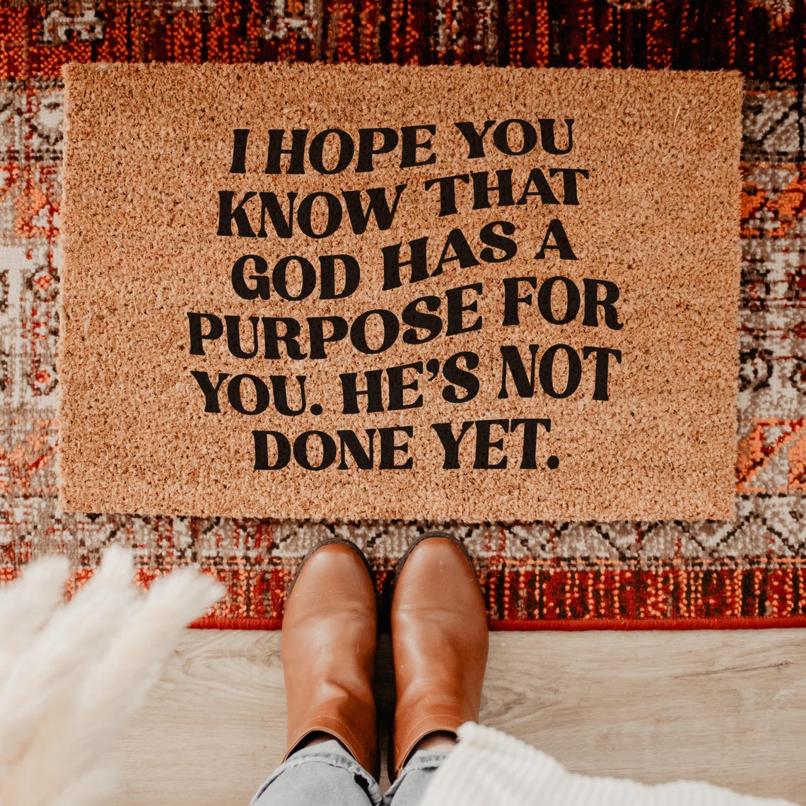 Christian Door Mat for Front Porch Religious Housewarming Gift for ...