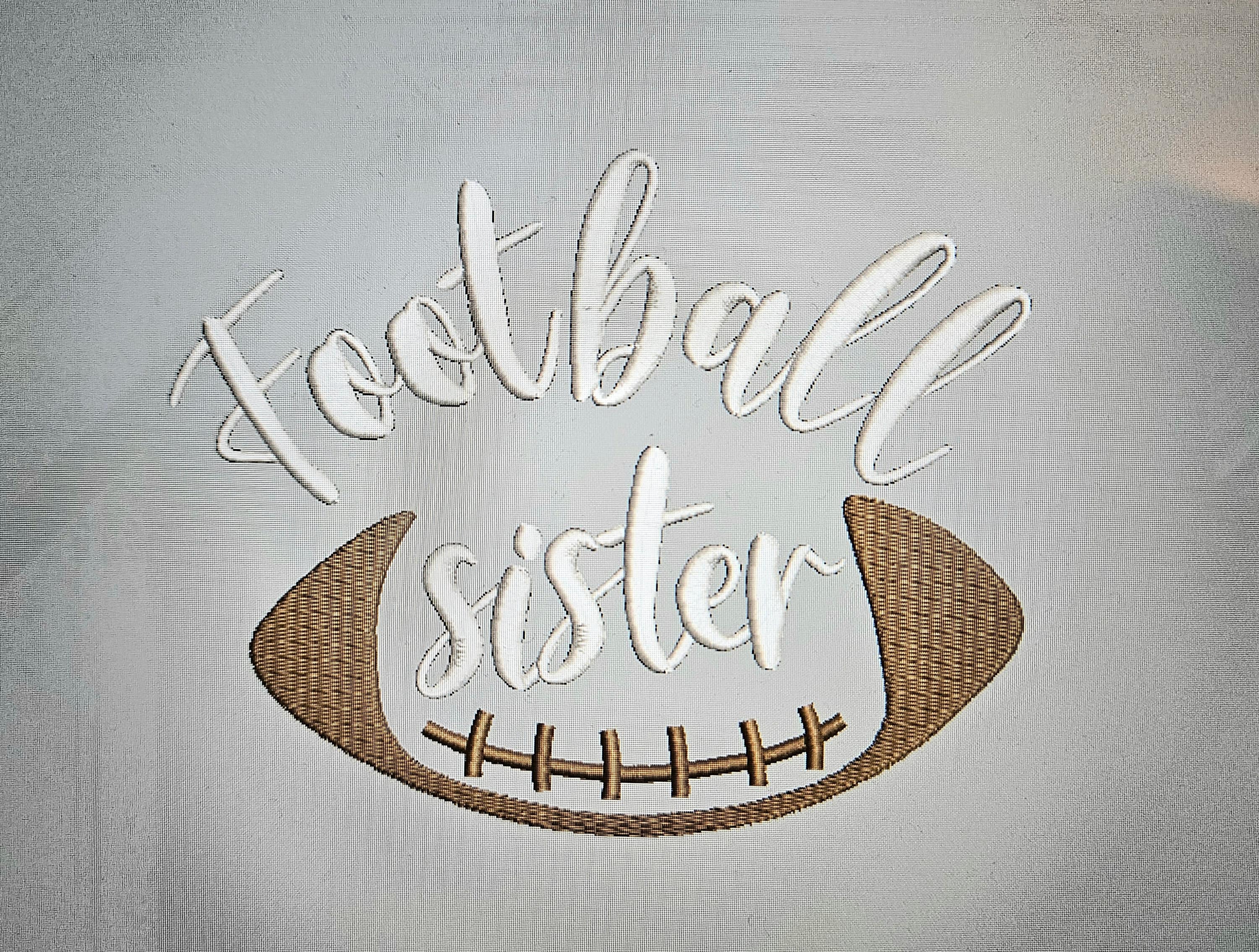 Football Sister Embroidery Digital File PES Format - Etsy