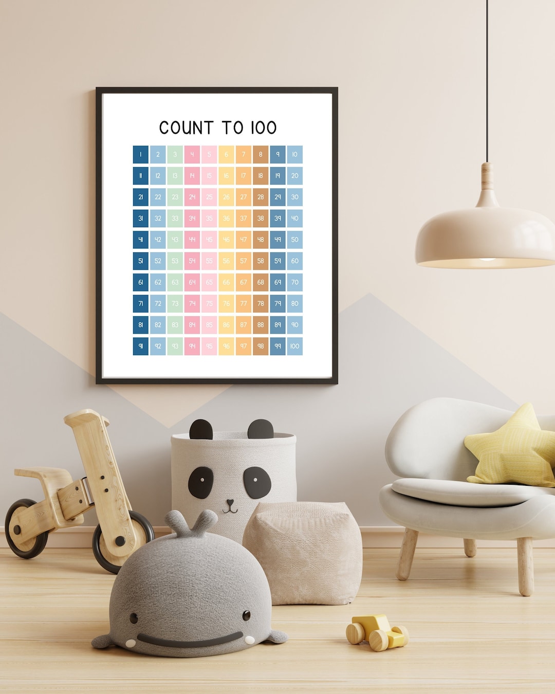Count to 100, Educational Poster, Classroom, Homeschool, Wall Art ...