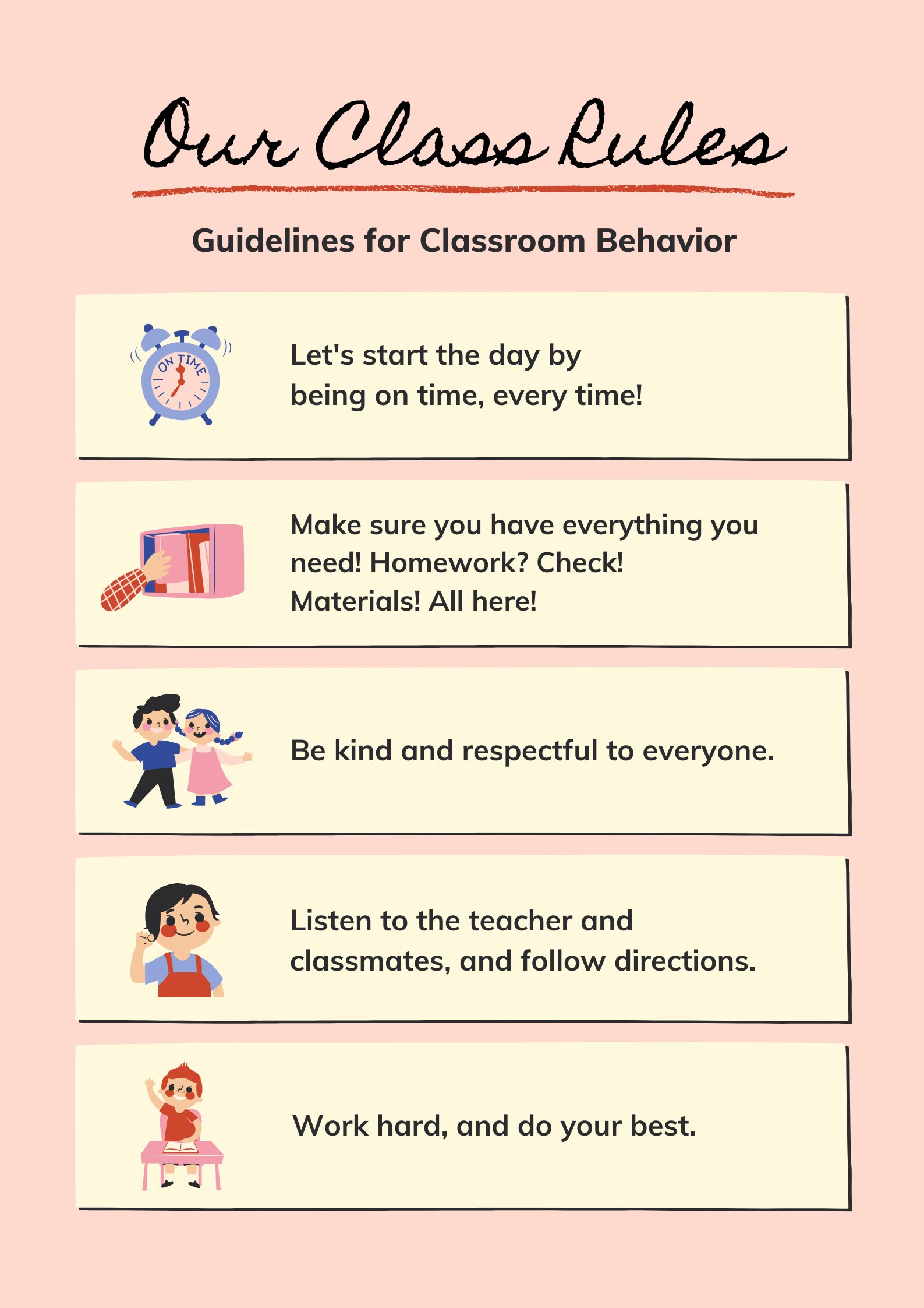 Classroom Rules Editable Template Classroom Decor Class - Etsy