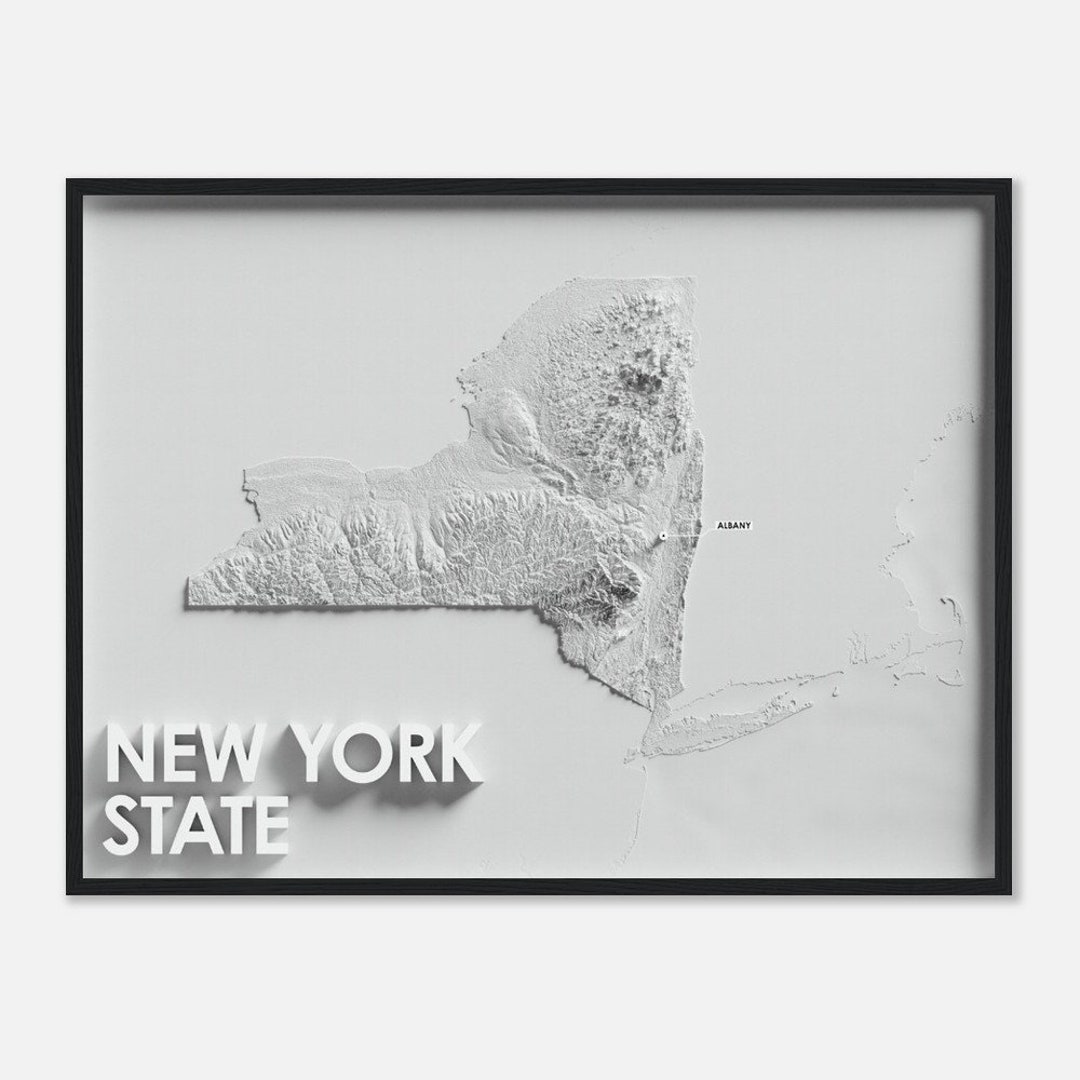 New York - Stylish Elevation Map - Etsy