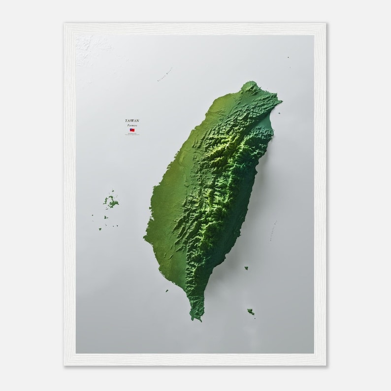 Taiwan - Stylish Elevation Map - Etsy