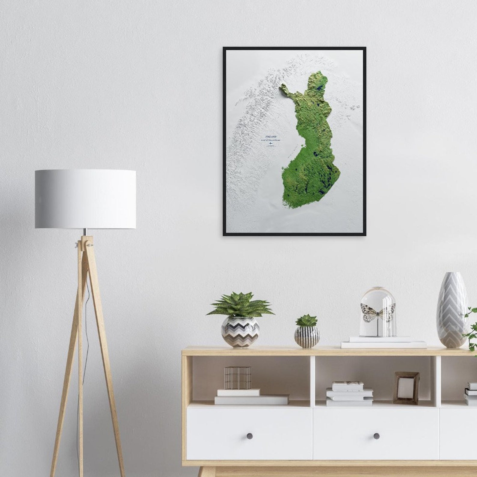 Finland - Stylish Elevation Map - Etsy