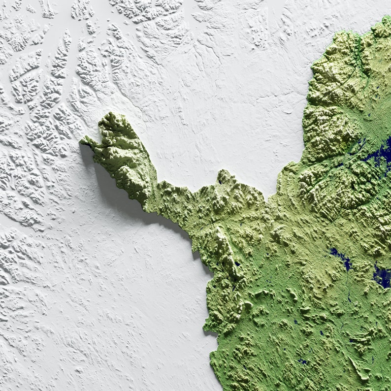 Finland - Stylish Elevation Map - Etsy