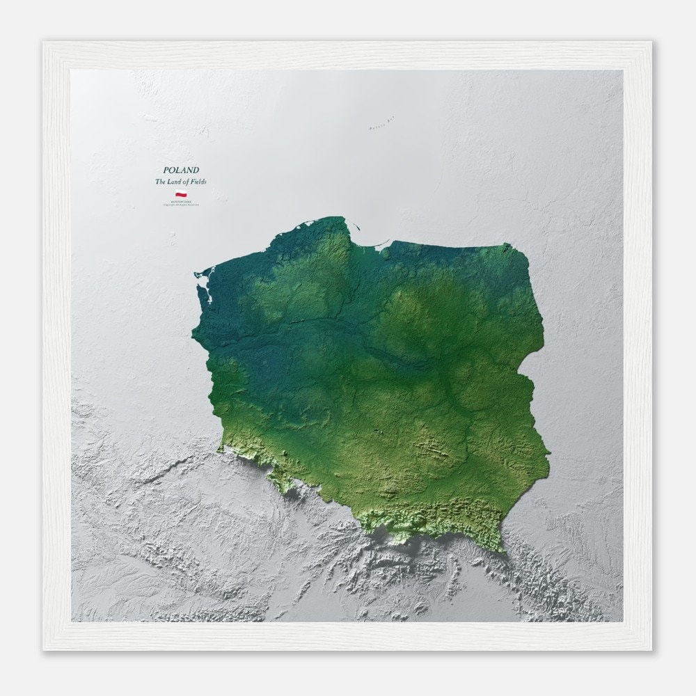 Poland - Stylish Elevation Map - Etsy