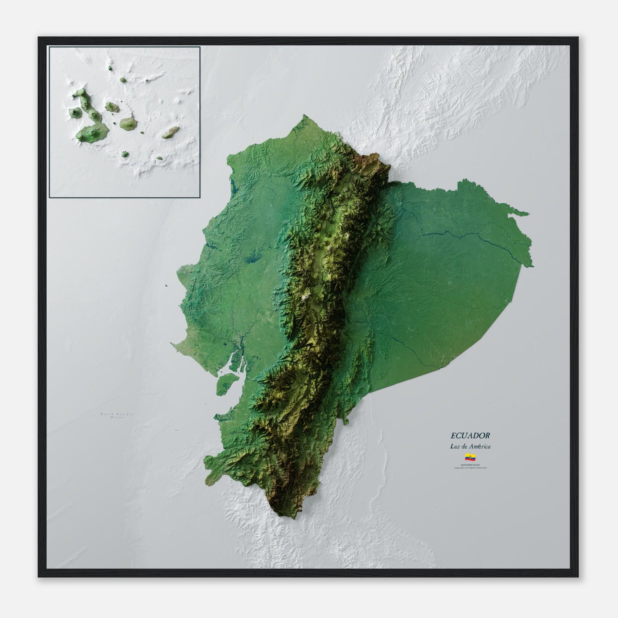Ecuador - Stylish Elevation Map - Etsy