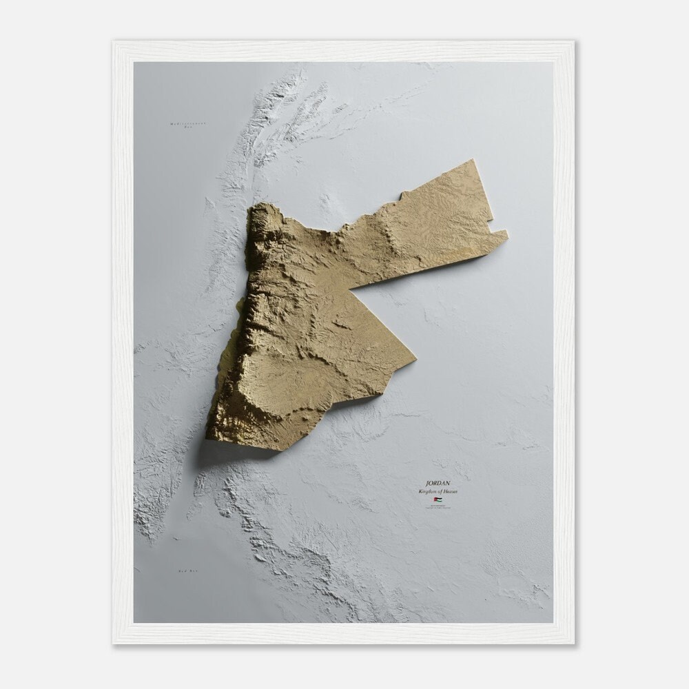 Jordan - Stylish Elevation Map - Etsy