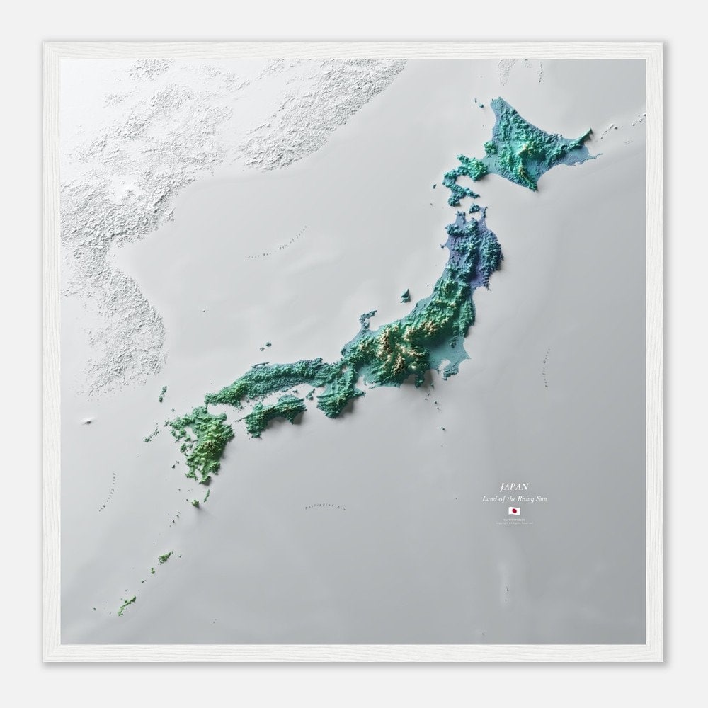 Japan - Stylish Elevation Map - Etsy