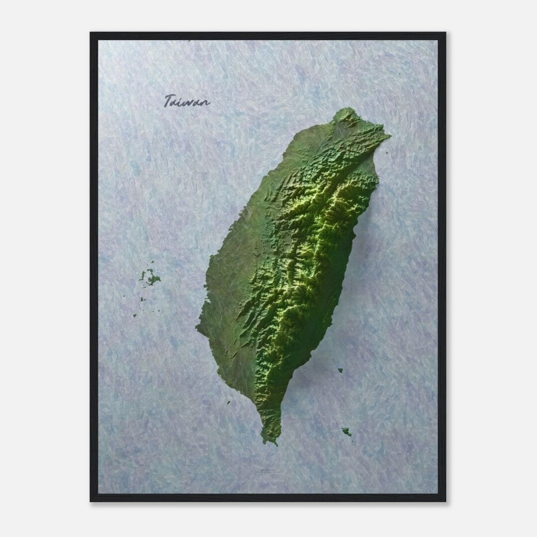 Taiwan - Paint Stylish Elevation Map - Etsy