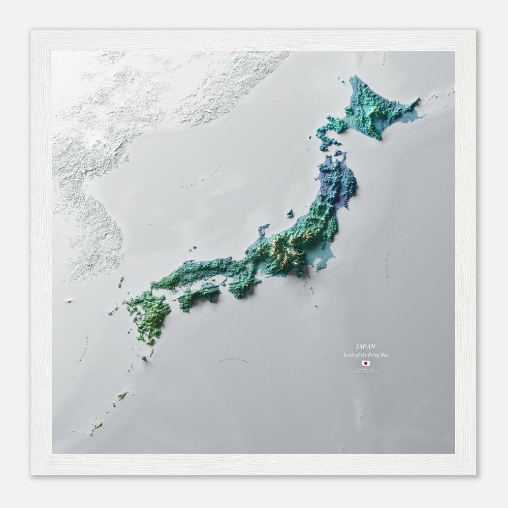 Japan - Stylish Elevation Map - Etsy