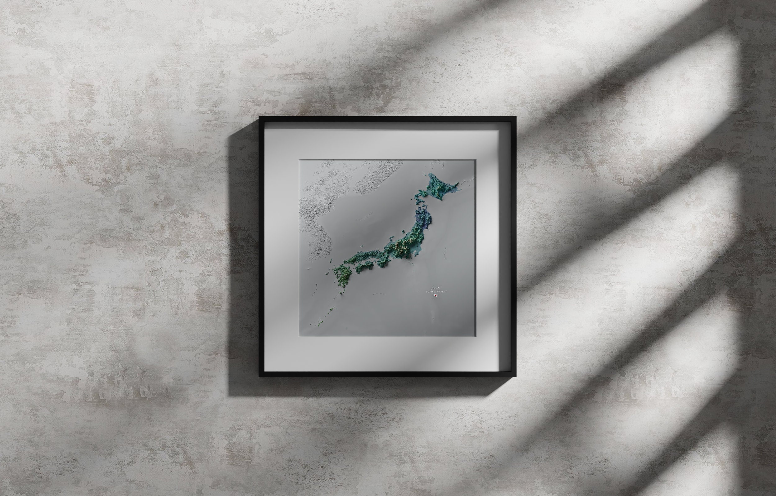 Japan - Stylish Elevation Map - Etsy