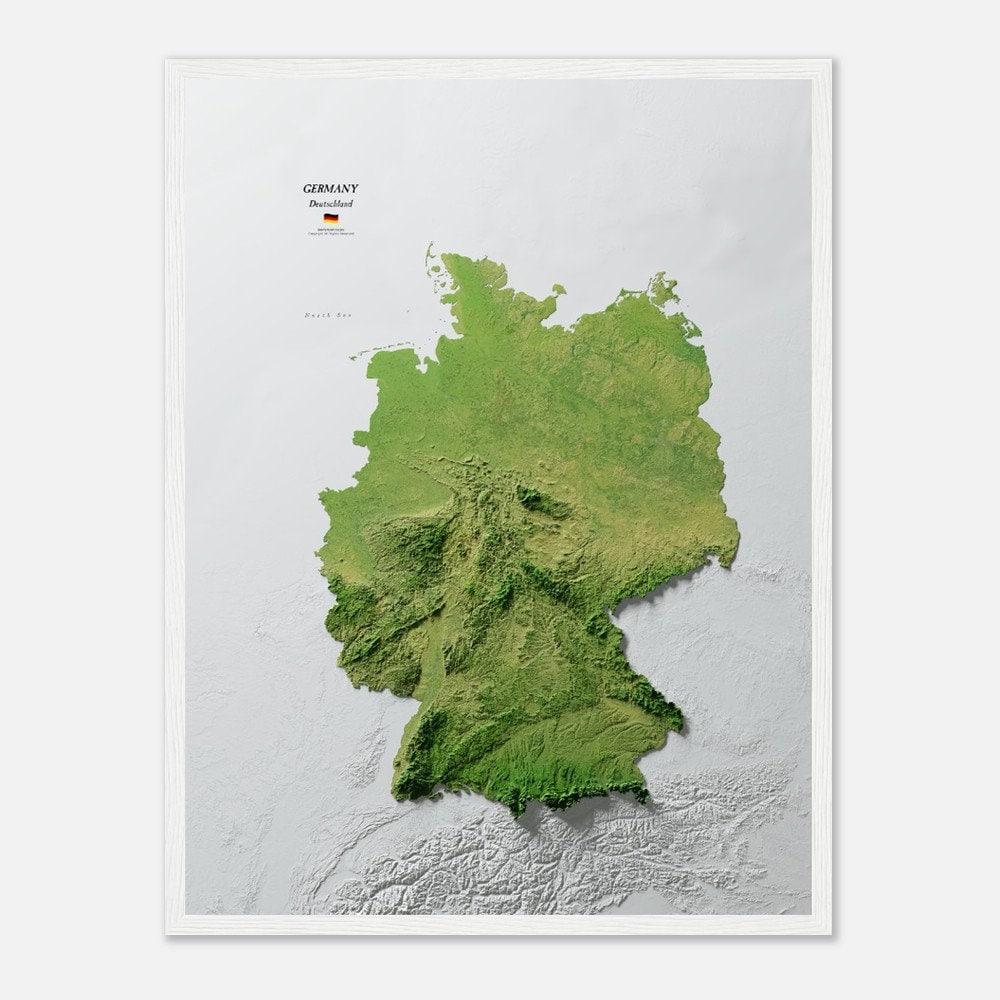 Germany - Stylish Elevation Map - Etsy