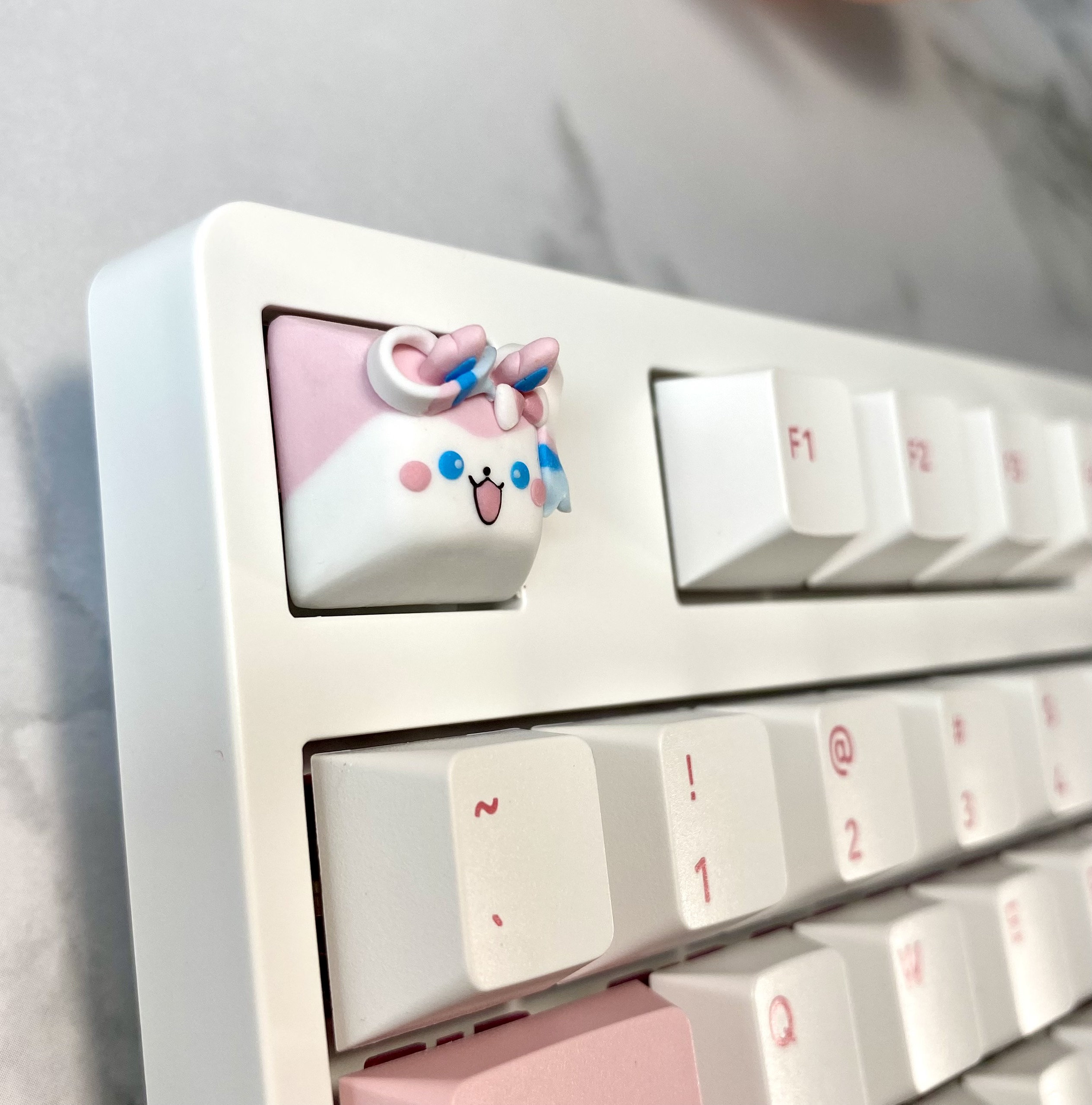 Sylveon Pokemon Keycap Pokemon Artisan Pink Keycap Pink - Etsy