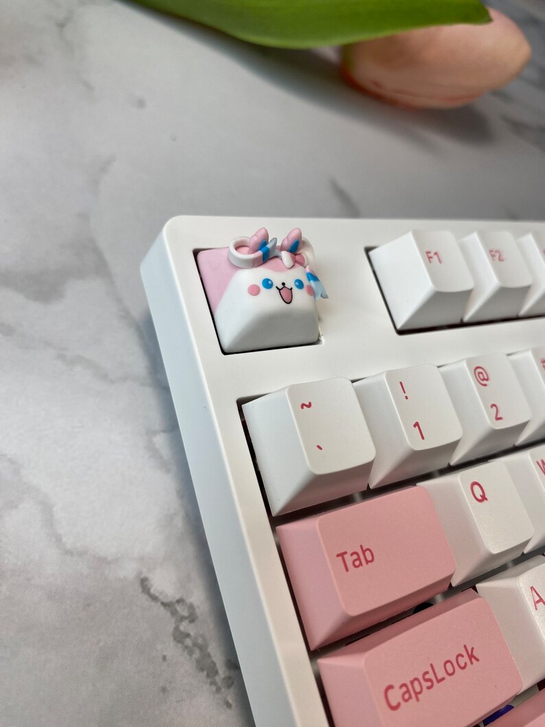 Sylveon Pokemon Keycap Pokemon Artisan Pink Keycap Pink - Etsy