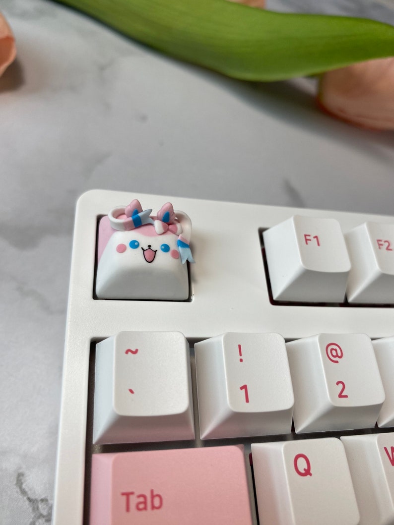 Sylveon Pokemon Keycap Pokemon Artisan Pink Keycap Pink - Etsy