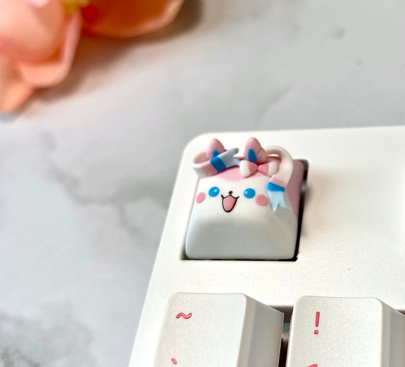 Sylveon Pokemon Keycap Pokemon Artisan Pink Keycap Pink - Etsy