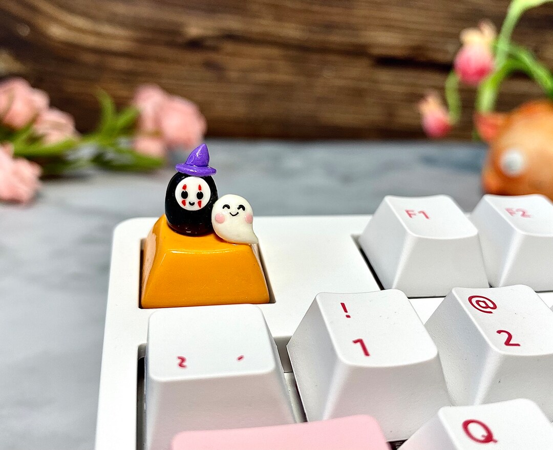 Halloween Ghost Keycap Cute Ghost Artisan Orange Keycap - Etsy