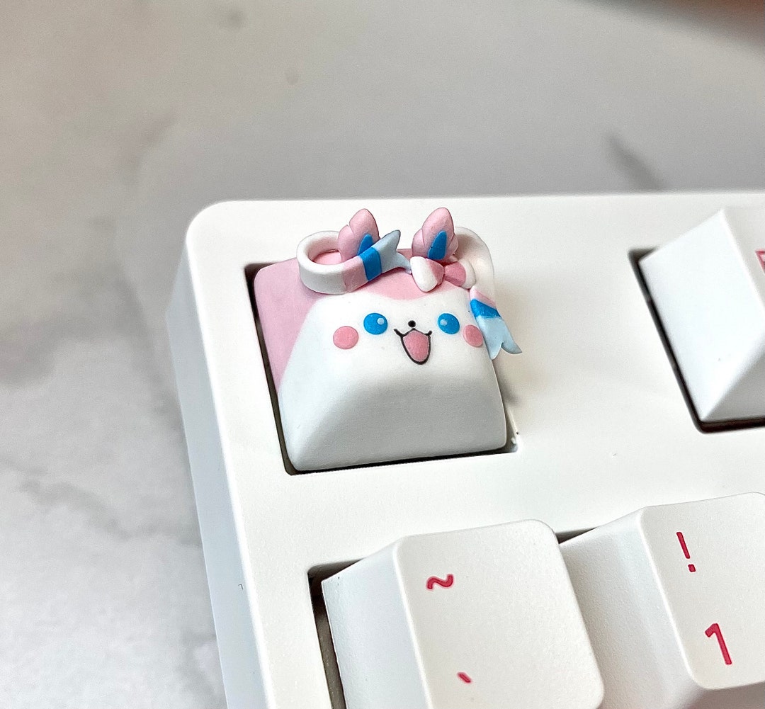 Sylveon Pokemon Keycap Pokemon Artisan Pink Keycap Pink - Etsy