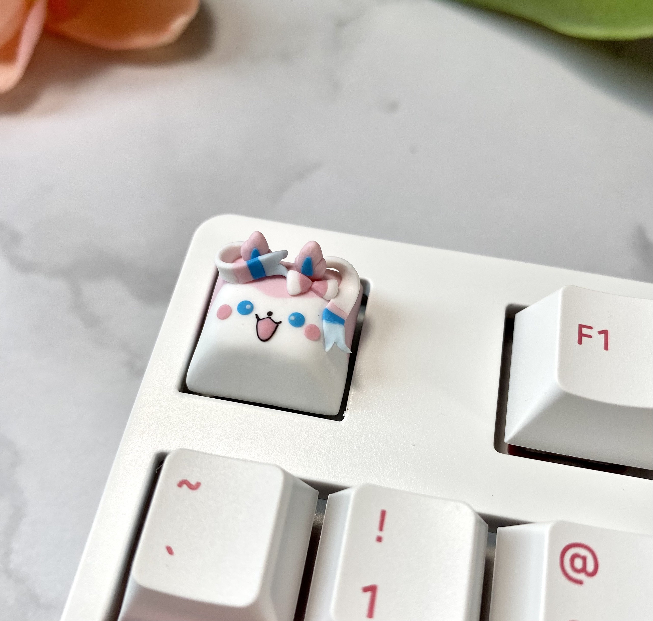 Sylveon Pokemon Keycap Pokemon Artisan Pink Keycap Pink - Etsy