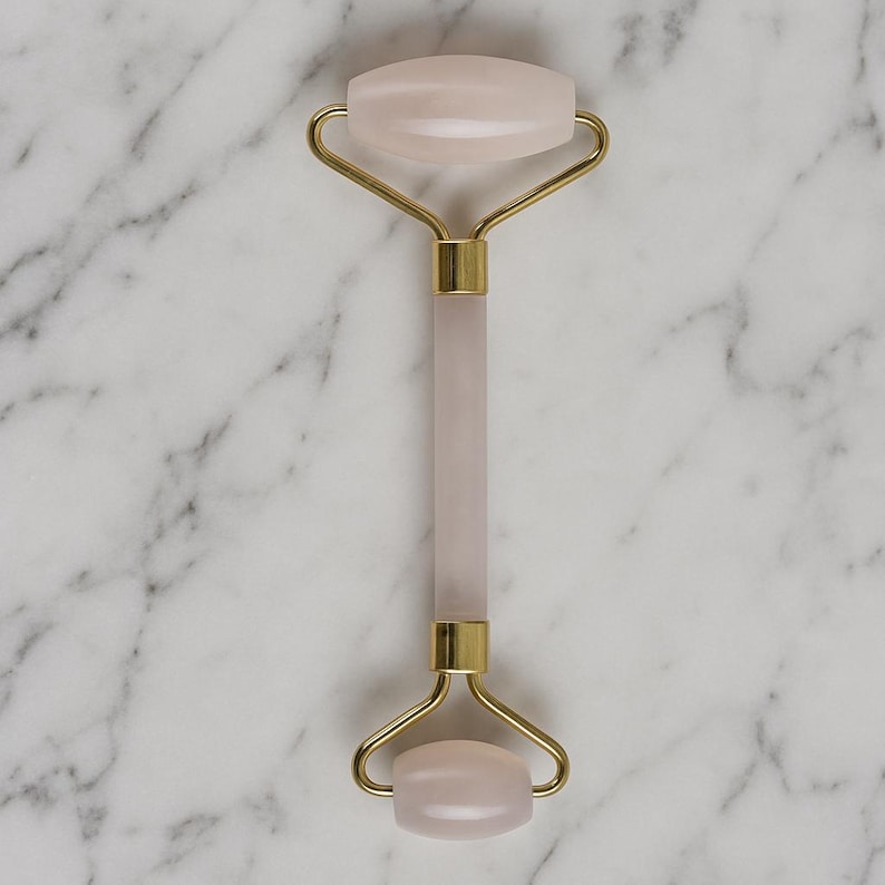 Buy Rose Quartz Facial Roller | Natural Crystal Face Massager for ...